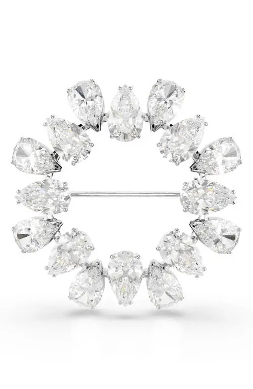 SWAROVSKI Matrix Pear-cut Brooch - White