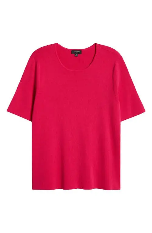 TAHARI ASL Short Sleeve Sweater - Raspberry