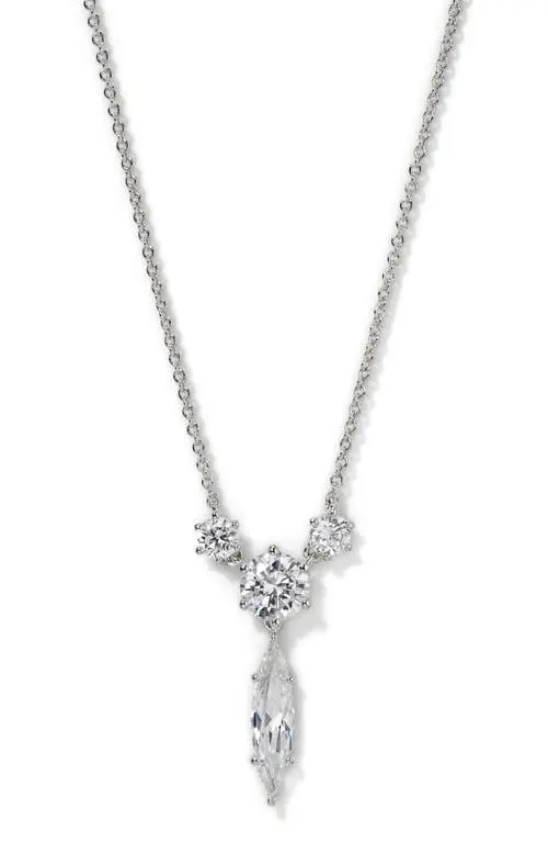 Nadri Beatrix Cubic Zirconia Y-necklace - Rhodium