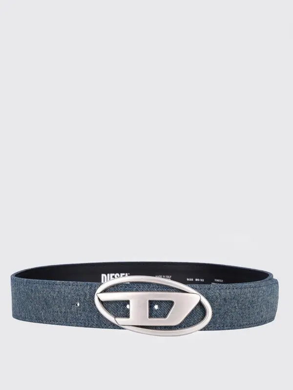 DIESEL® Belt With Logo Buckle - Blue