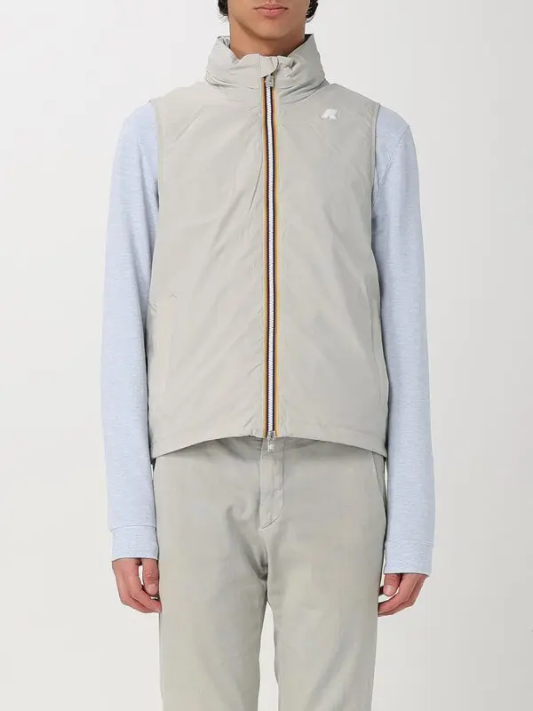 K-WAY Sleeveless Zip-up Vest - Beige