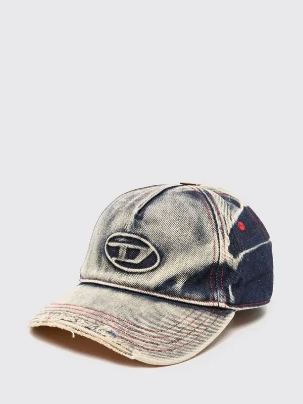 DIESEL® Bleached Baseball Cap With Oval D Logo - Blue