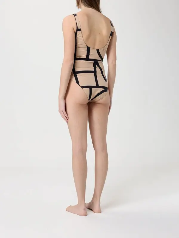 TOTEME Polyamide One-piece Swimsuit With Logo - Beige