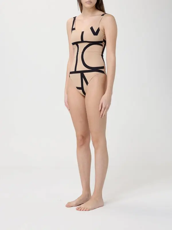 TOTEME Polyamide One-piece Swimsuit With Logo - Beige