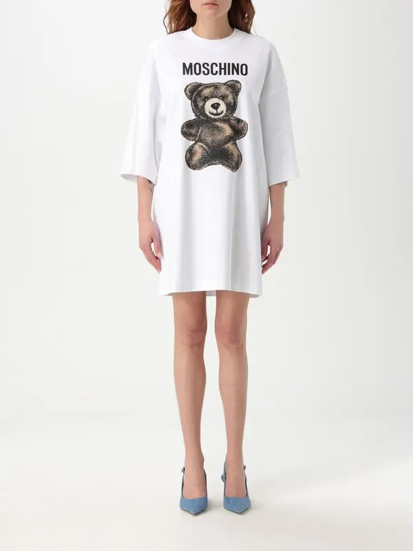 Moschino Teddy Bear Graphic Dress - White