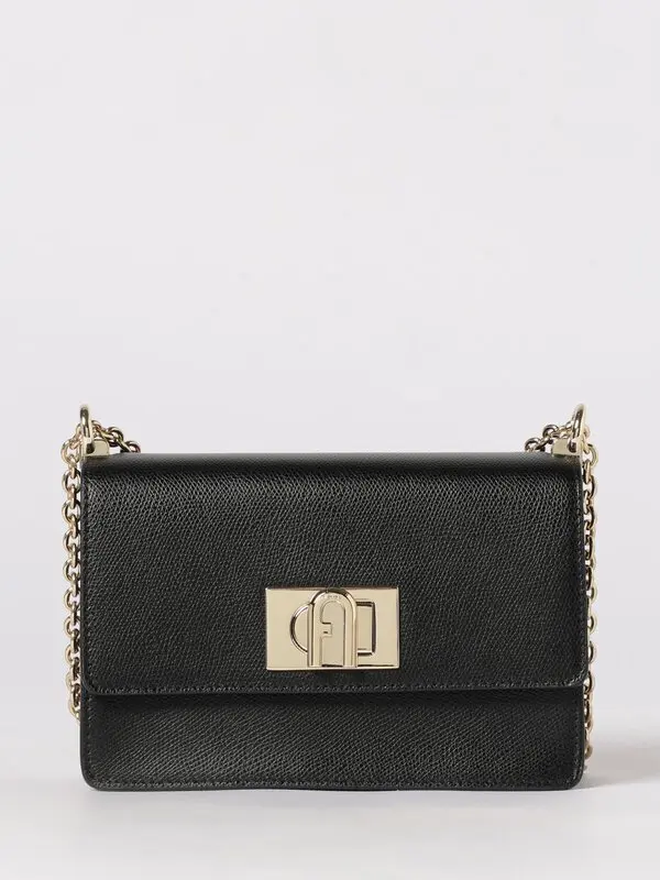 Furla 1927 Grained Leather Bag - Black