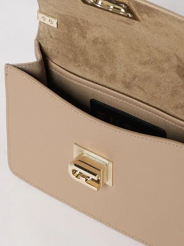 Furla Mini Bag With Turn Lock Closure And Chain Strap - Grey