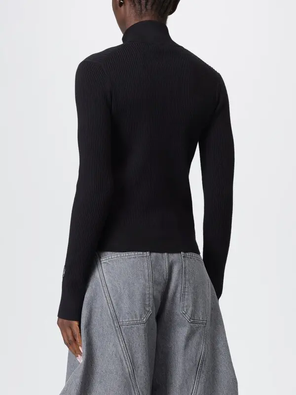 JW Anderson Ribbed Zip Up Sweater - Black