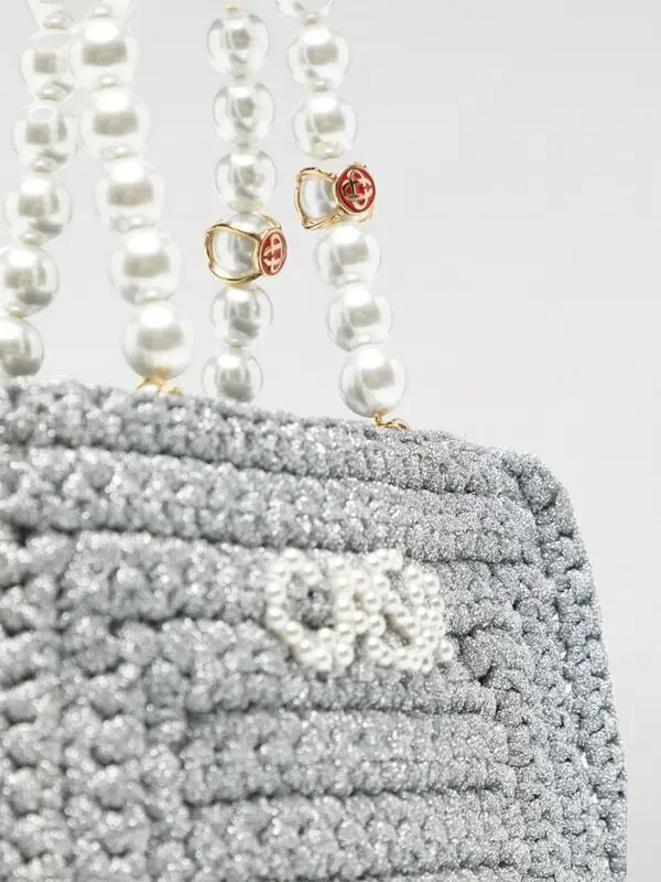 Casablanca Woven Shoulder Bag - Silver