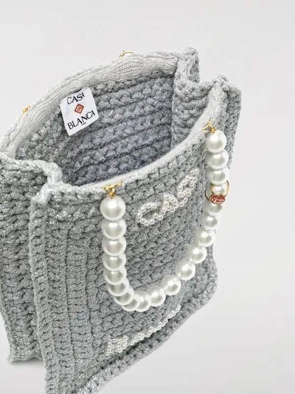 Casablanca Woven Shoulder Bag - Silver