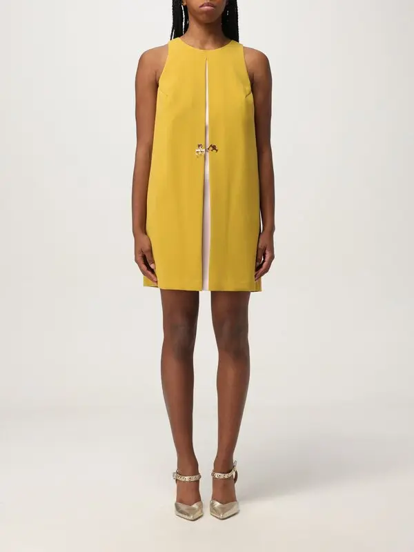 Elisabetta Franchi Sleeveless Dress With Gold Embellishment
