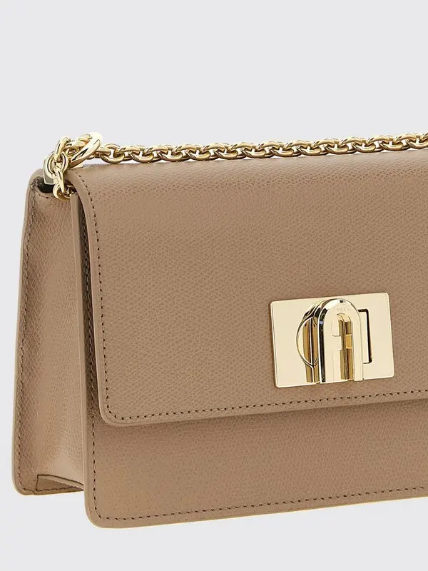 Furla 1927 Mini Grained Leather Shoulder Bag - Beige