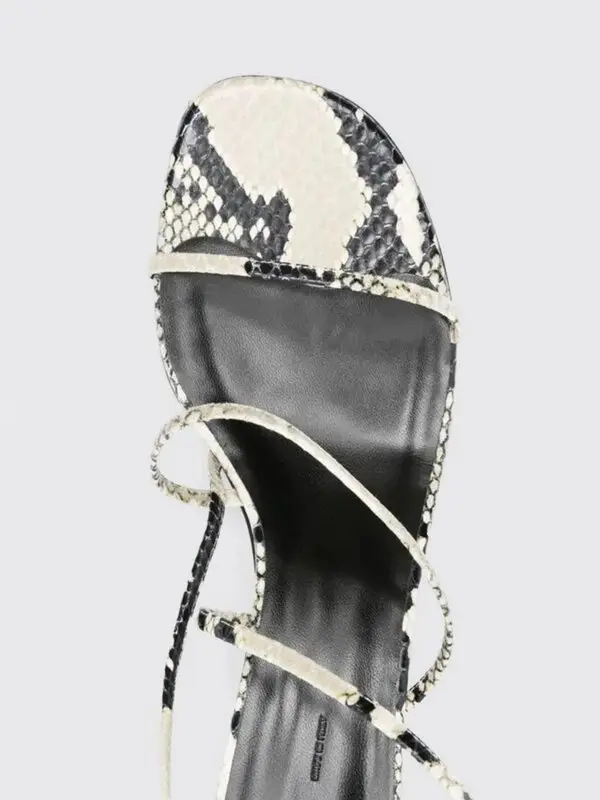 Khaite Python-print Leather Slingback Sandals With Low Heel