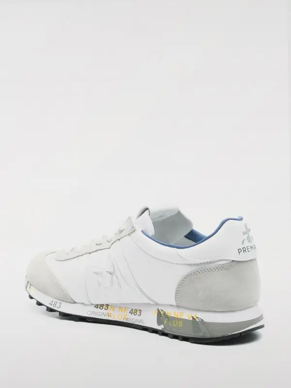 Premiata Lucy Suede And Perforated Fabric Sneakers - White