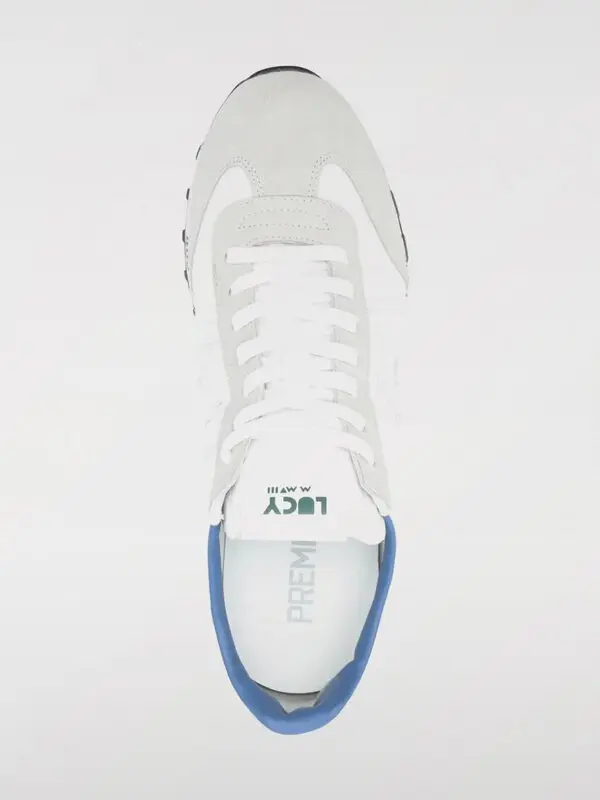 Premiata Lucy Suede And Perforated Fabric Sneakers - White