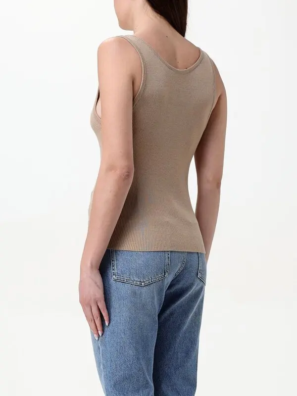 Moschino Ribbed Tank Top - Beige