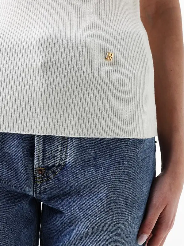 Moschino Ribbed Tank Top - White