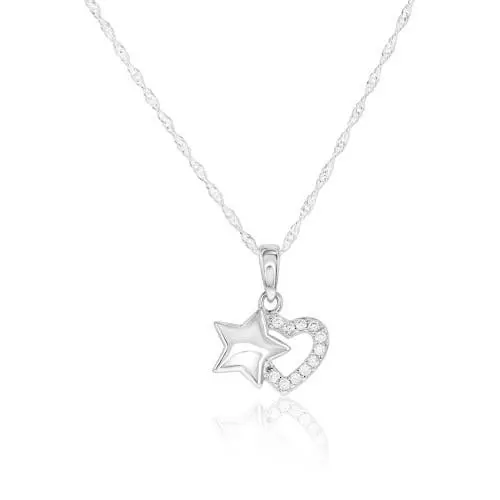 DONATELLO GIAN Sterling Star And Heart Pendant Necklace - Silver