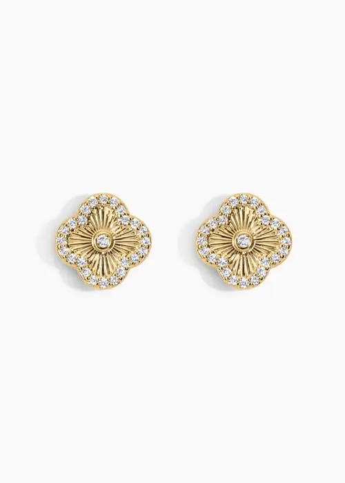 ELECTRIC PICKS Icon Clover Stud Earrings - Gold