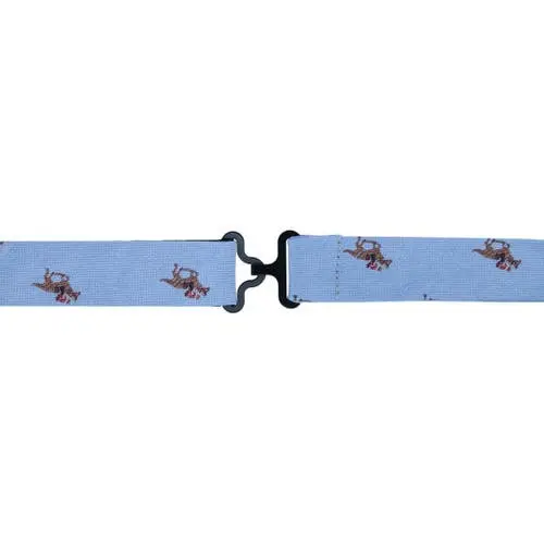 Trafalgar Down The Stretch Racehorse Linen Blend Bow Tie - Light Blue