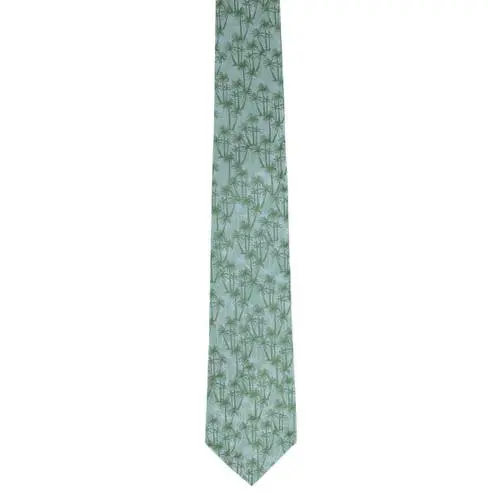 Trafalgar Nohea Palm Tree Linen Blend Novelty Necktie - Green