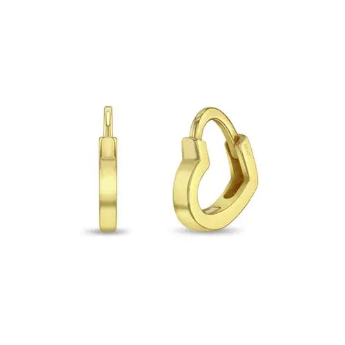 IN SEASON JEWELRY Heart Shaped Huggie Hoop Earrings - Gold