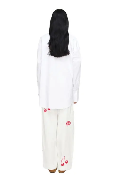 ROMY Lips Oversized Shirt - White, Lips