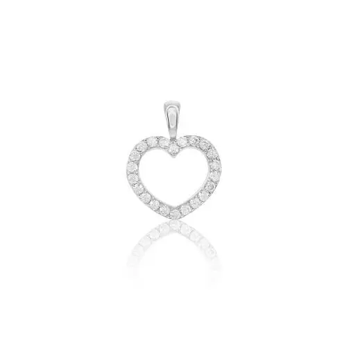 DONATELLO GIAN Name' Sterling Crystal Heart Pendant - Silver
