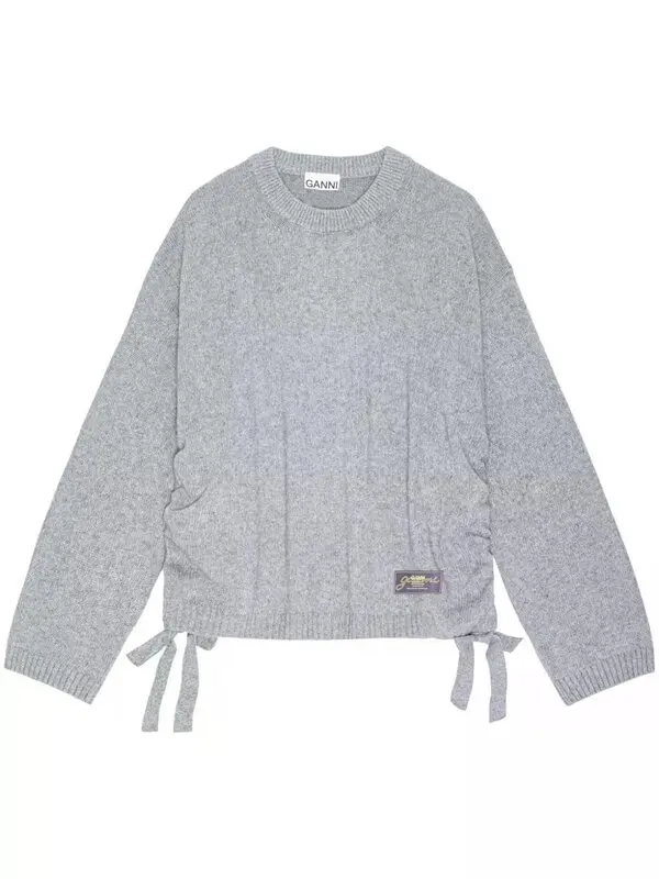 GANNI Drawstring Crewneck Sweater
