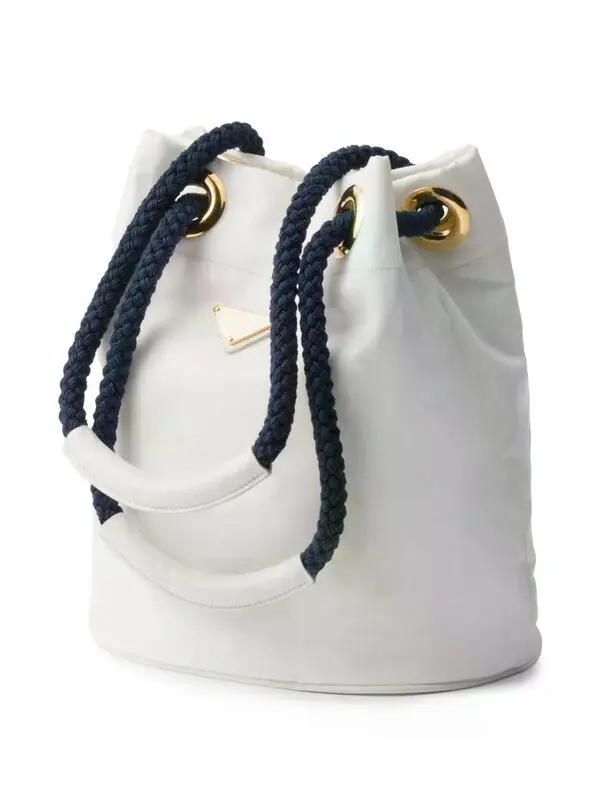 Prada Re-nylon Small Bucket Bag - White