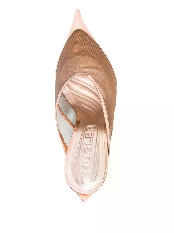 MUGLER 95mm Fang Mules - Pink
