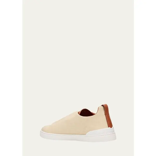 Zegna Triple Stitch™ Linen Slip-on Sneakers - Mdblue
