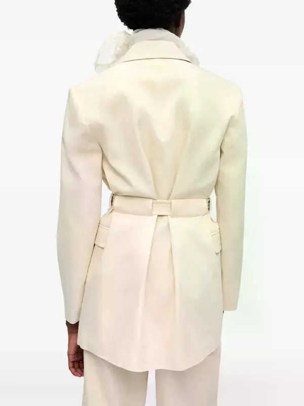 GANNI Belted Blazer - Neutrals