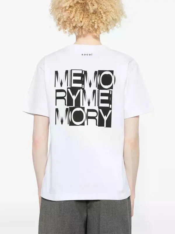 Sacai Slogan-print T-shirt - White