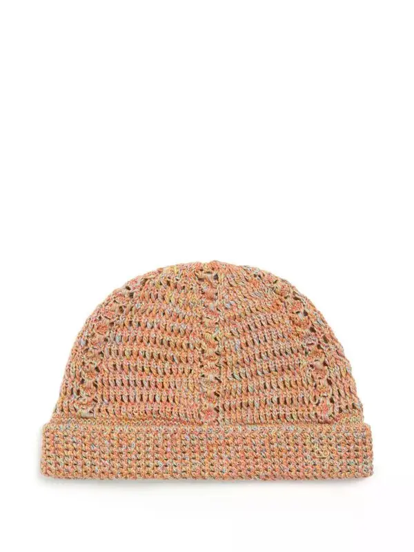 Valentino Garavani Vlogo Signature Knitted Beanie - Orange