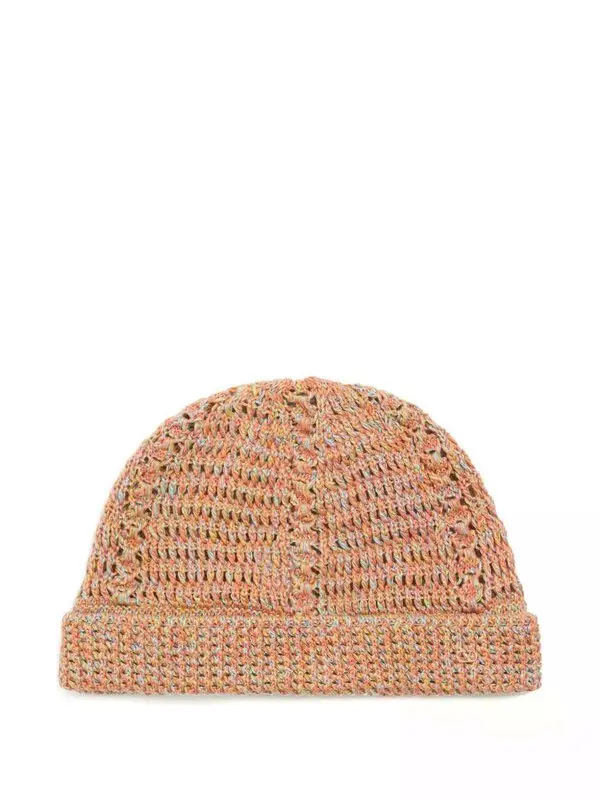 Valentino Garavani Vlogo Signature Knitted Beanie - Orange