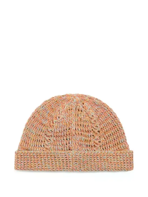 Valentino Garavani Vlogo Signature Knitted Beanie - Orange