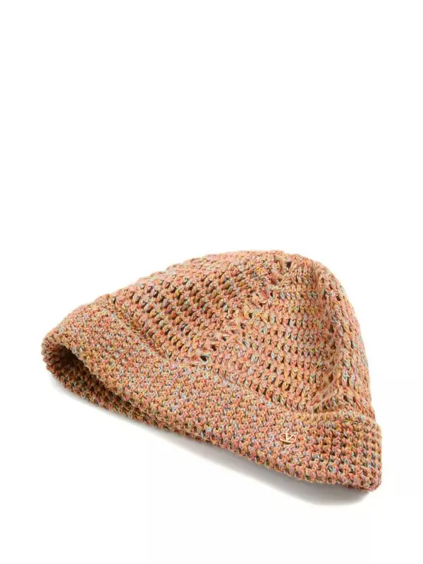 Valentino Garavani Vlogo Signature Knitted Beanie - Orange