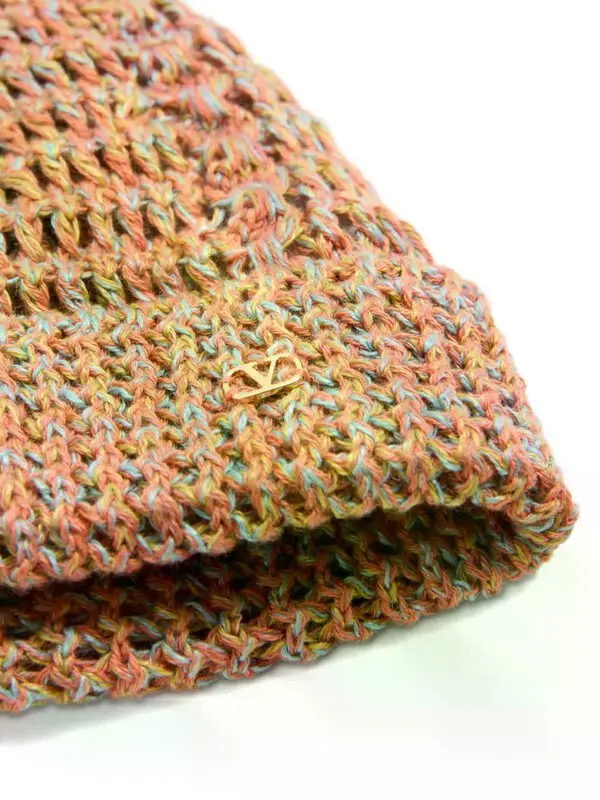 Valentino Garavani Vlogo Signature Knitted Beanie - Orange