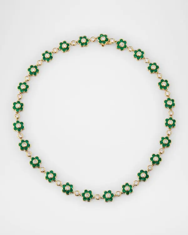 ANITA KO 18k Colombian Emerald And Diamond Choker - Yellow Gold