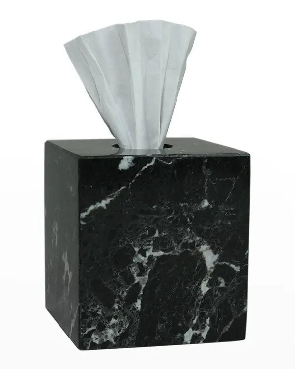MARBLE CRAFTER Myrtus Collection Tissue Box Holder - Black Zebra