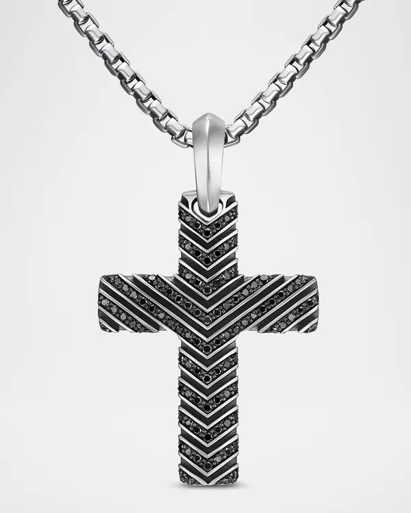 David Yurman Chevron Cross Enhancer With Diamonds - Black Diamond