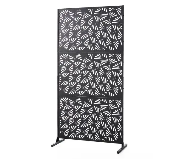 GLITZHOME 6ft In-or-outdoor Galvanized Steel Pr Ivacy Screen - One-color