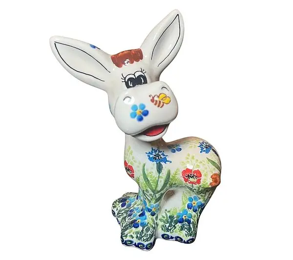 LIDIA'S POLISH POTTERY Large Donkey Figurine - One-color