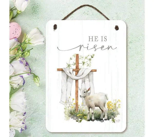 COURTSIDE MARKET He Is Risen 12x16 Artboard Wit H Twine - One-color