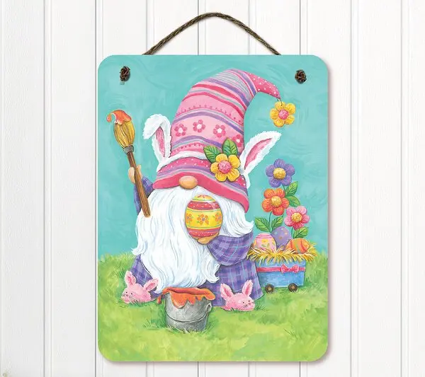 COURTSIDE MARKET Gnome Easter 12x16 Artboard Wi Th Twine - One-color