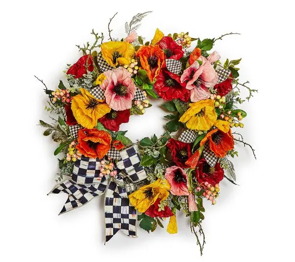 MACKENZIE-CHILDS Courtly Poppy 28' Wreath - One-color