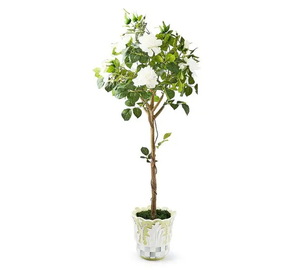 MACKENZIE-CHILDS Cameo 52' Potted Rose Topiary - One-color