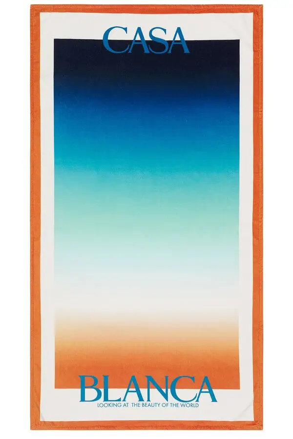Casablanca Printed Beach Towel In Orange, Blue - Gradient