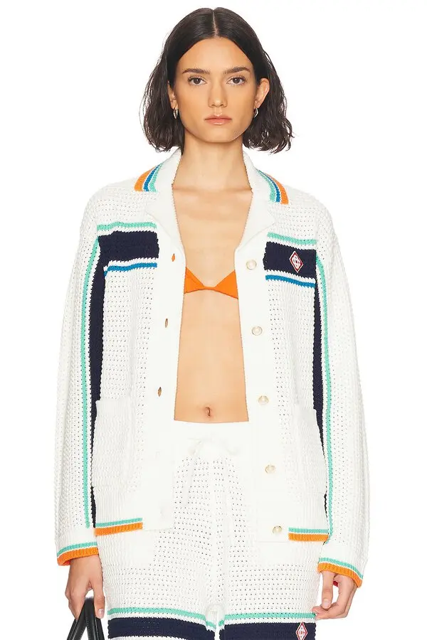 Casablanca Crochet Effect Tennis Shacket